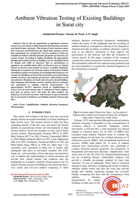 Pdf Ambient Vibration Testing Of Existing Buildings In Surat City