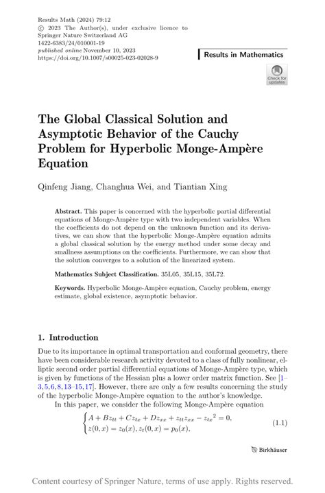 The Global Classical Solution And Asymptotic Behavior Of The Cauchy