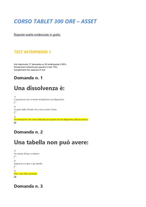 Asset Corso Tablet 300 Ore 4 Test Intermedi Esame Finale Prove D