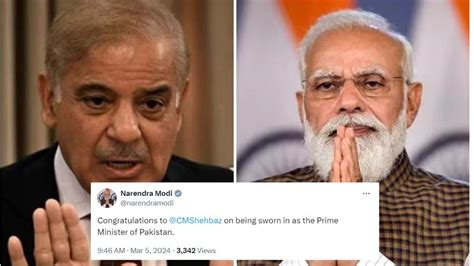Pakistan पीएम मोदी ने शहबाज शरीफ को दी बधाई पाकिस्तान का प्रधानमंत्री