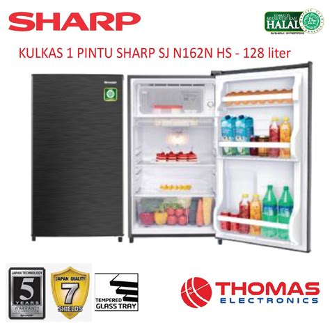 Jual Kulkas 1 Pintu Sharp Sj N 162 N Hs Kulkas Satu Pintu Kapasitas 128