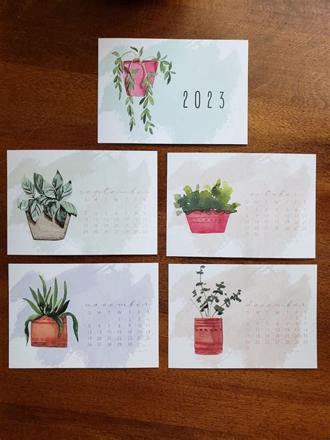 Listo Para Enviar Calendario De Escritorio De Plantas De Interior