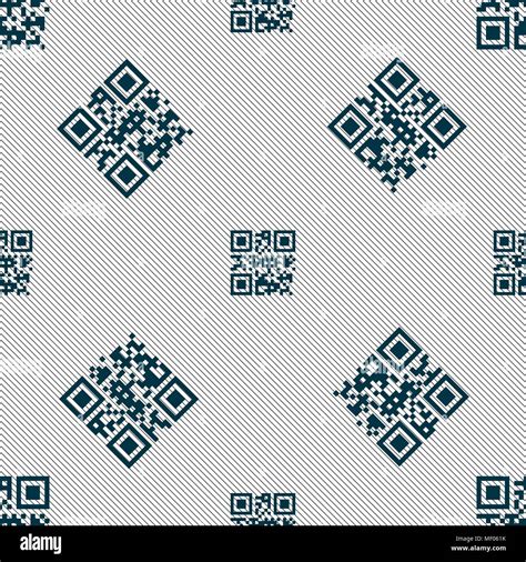 Qr Code Icon Sign Seamless Pattern With Geometric Texture Vector Illustration Stock Vector