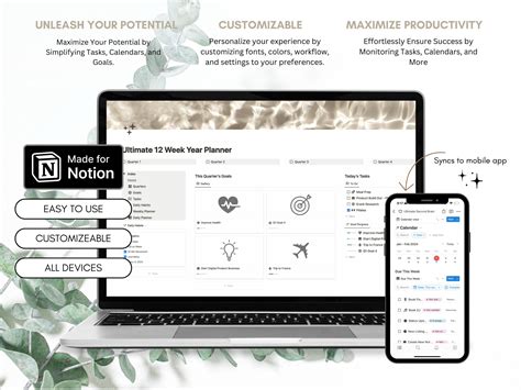 Notion Life Planner 12 Week Planner Notion Planner Template Notion