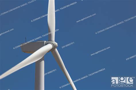 Close Up Side View Of A Wind Tower Turbine Electricity Gererator