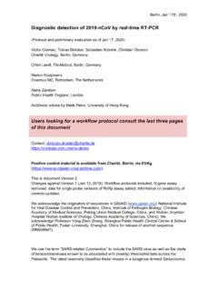 Diagnostic Detection Of 2019 NCoV By Real Time RT PCR Diagnostic Detection Of 2019 Ncov By