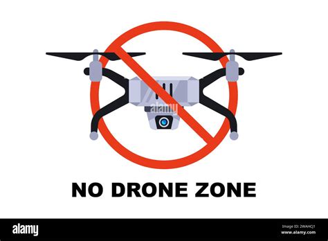 Drone Ban No Fly Zone Flat Vector Illustration Stock Vector Image