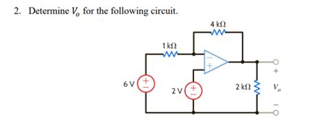 Solved Determine Vo For The Following Circuit Chegg