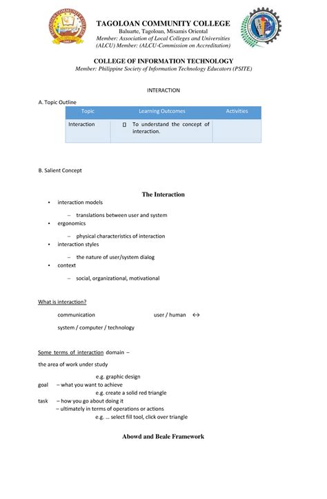 Module 7 Here Some Notes For HCI 1 TAGOLOAN COMMUNITY COLLEGE Baluarte Tagoloan Misamis