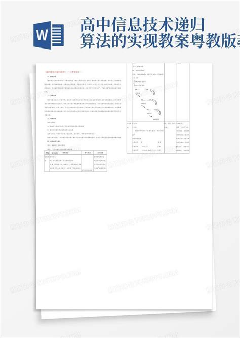 高中信息技术递归算法的实现教案粤教版教案 Word模板下载编号qowpbngk熊猫办公