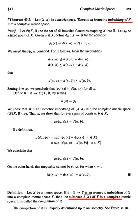 General Topology Complete Metric Spaces And Completion From Munkres Mathematics Stack Exchange