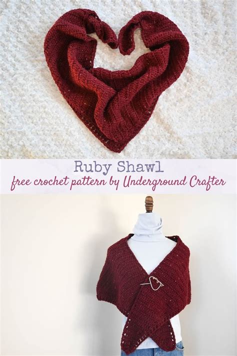ruby beginner crochet shawl pattern underground crafter