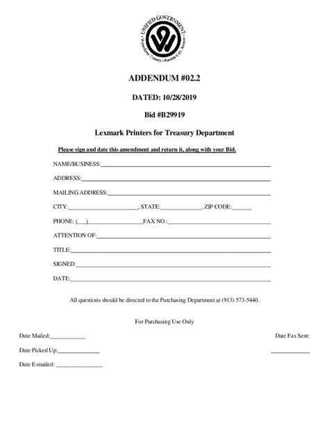 Fillable Online Purchasing Wycokck Addendum Definition And