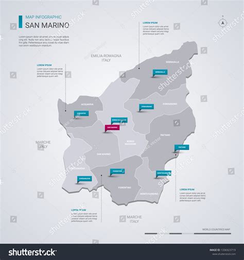 San Marino Vector Map Infographic Elements Stock Vector Royalty Free