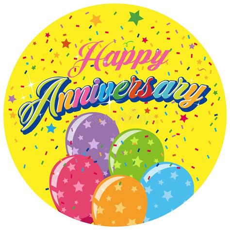 Happy Anniversary Message For Banner Or Poster Design Stock Vector
