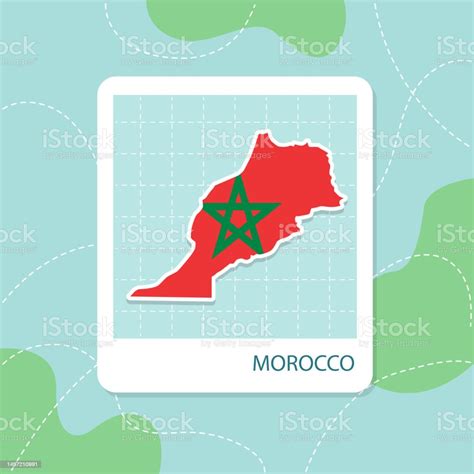 フレームに旗のパターンを持つモロッコの地図のステッカー アイコンのベクターアート素材や画像を多数ご用意 アイコン イラストレーション