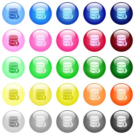 Restore Database Flat White Icons In Square Backgrounds Stock Vector