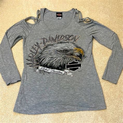 Harley Davidson Tops Vintage Harleydavidson Rhinestone Embellished