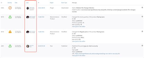 The Metadata In The WordPress Activity Log Events WP Activity Log
