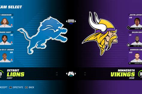 Video Detroit Lions Vs Minnesota Vikings Madden 23 Simulation Pride