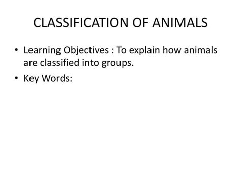 Lesson Plan On Classification Of Animals Doc