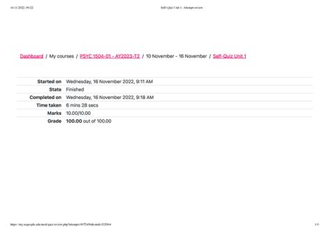 Self Quiz Unit 1 Attempt Review Started On Wednesday 16 November 2022 9 11 Am State