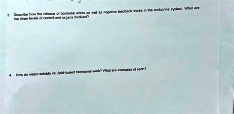 Solved 3 What Are The Three Levels Of Control And Organs Involved 4