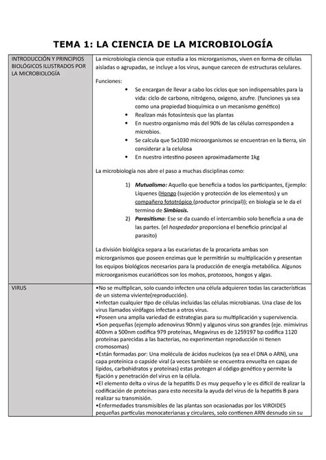 TEMA docx ciencia de la microbiologia TEMA LA CIENCIA DE LA MICROBIOLOGÍA INTRODUCCIÓN Y