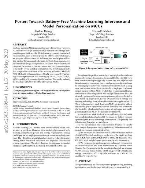Pdf Towards Machine Learning And Inference For Resource Constrained Mcus