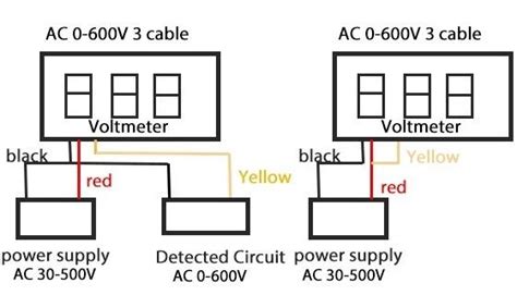 Voltmetar Od Ac 0v Do 600v 3 Žice Crveni Displej I Za Regulator Napona