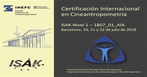 Certificación Internacional en Cineantropometria PRESENTACIÓN La E SCUELA CATALANA DE