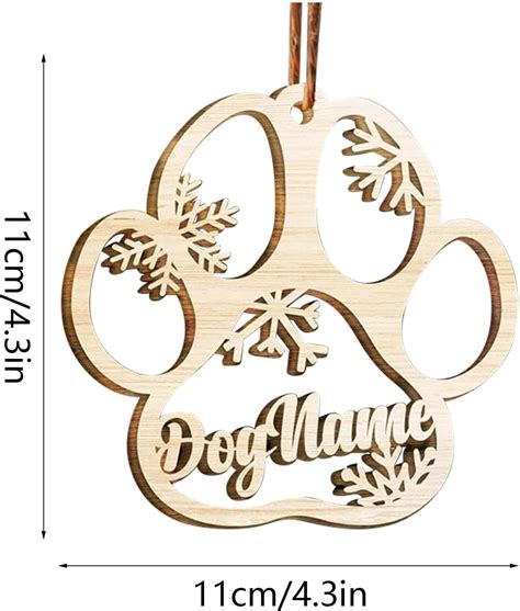 Adorno De Navidad Personalizado Con Pata De Perro Adornos Con Nombre