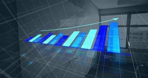 Animation Of Bar Graph Representing Growth Over Blank Whiteboard