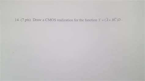 Solved Pts Draw A CMOS Realization For The Function Chegg Com
