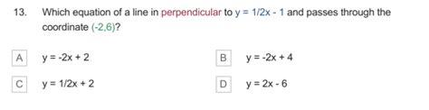 Which Equation Of A Line In Perpendicular Studyx
