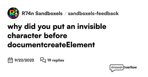 Why Did You Put An Invisible Character Before Documentcreateelement 🚨 R74n Sandboxels