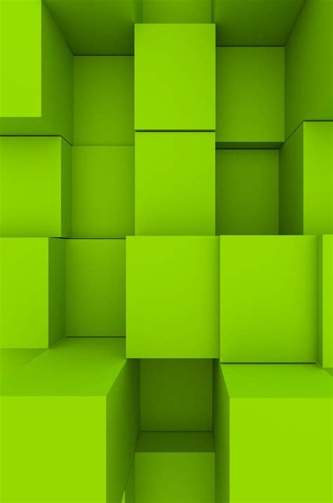 Abstract Green Cubes Background