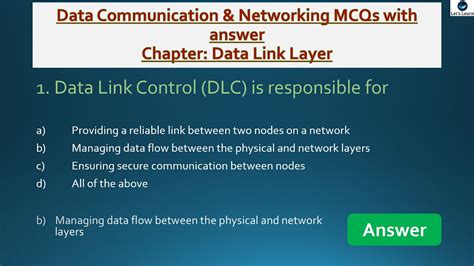 Top 100 Mcq With Answer On Data Communication And Networking Data Link