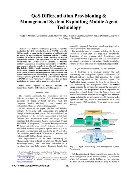 pdf qos differentiation provisioningandmanagement system exploiting mobile agent technology