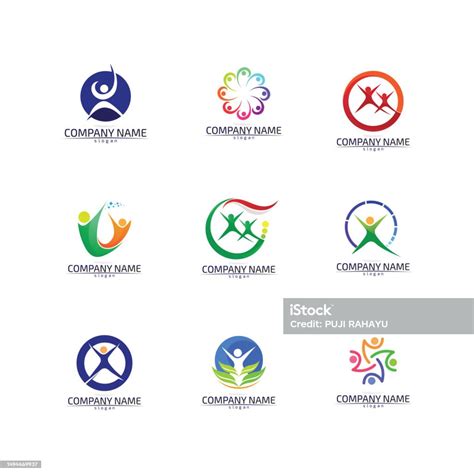 추상적인 사람들 로고 Designfun 사람들 건강한 사람들 스포츠 지역 사회 사람들 상징 벡터 그림 개념에 대한 스톡 벡터 아트 및 기타 이미지 Istock