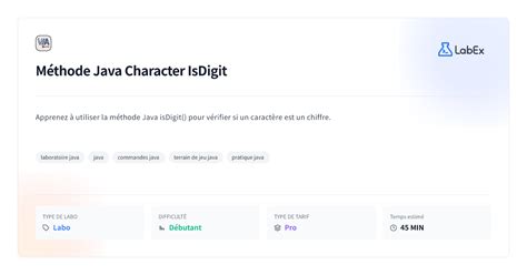 Maîtriser La Méthode Java Character Isdigit Labex
