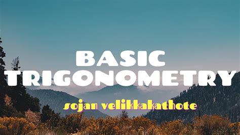 Basic Trigonometry Class 10 Youtube