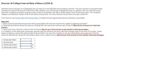 Exercise 14 3 Algo Internal Rate Of Return Lo14 3