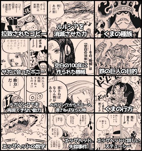 Log【ワンピース考察】 On Twitter 最終章に突入した Onepiece だけど、どんどん謎と伏線が出てくる😂まだエッグ