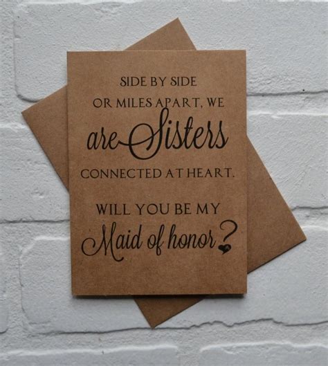 Will You Be My Maid Of Honor Side By Side Or Miles Apart We Are Sisters