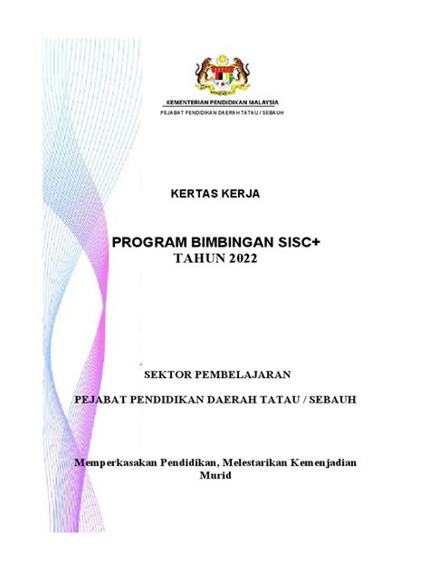 Kertas Kerja Bimbingan Sisc M Ppdts 2022 Pdf