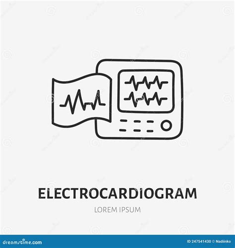 Pictogram Van De Doedellijn Elektrocardiogram Vectordun Overzicht