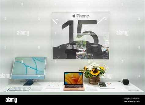 Apple Iphone 15 Series Smartphone Banner Installed In An Apple