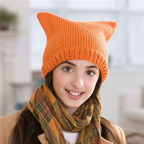 Red Heart Two Pointed Hat Yarnspirations Knitting Patterns Free Hats