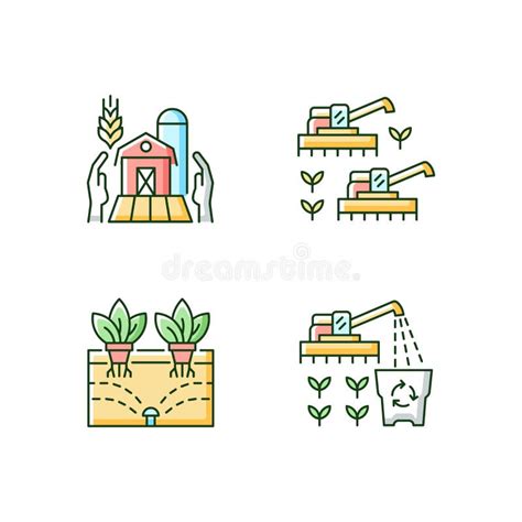 农业和农业rgb颜色图标集 向量例证 插画 包括有 农场 设计 颜色 线路 导出 要素 园艺 226934892